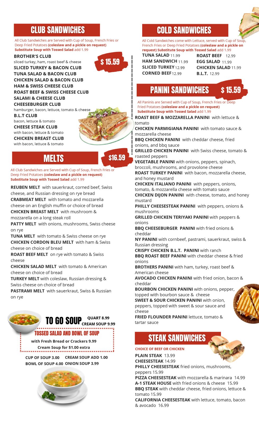 Our Menu - Brothers Diner